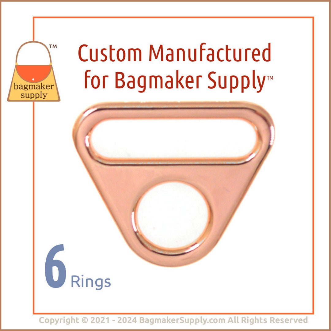 1 Inch Triangle Double Ring, Deluxe Rose Gold Finish, 6 Pack, 25 Mm ...