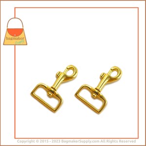 1 Inch Snap Hook, Shiny Brass Finish, 2 Piece Package, 25 Mm Bolt Style ...