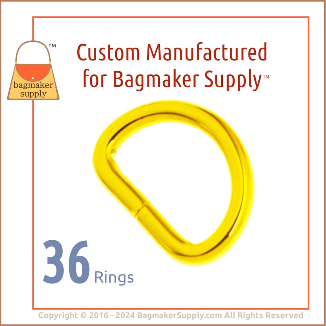 3/4 Inch D Ring, Deluxe Gold Finish, 36 Pieces, .75 Inch 19 Mm D-ring ...