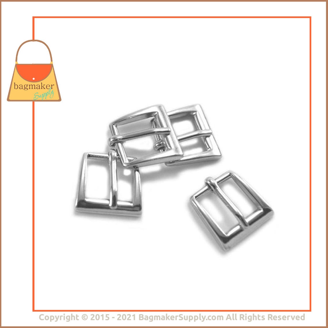 1/2 Inch Square Buckle Nickel Finish 4 Pack 13 Mm Metal | Etsy