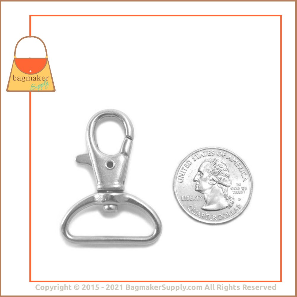 1 Inch Snap Hook Lobster Claw Nickel Finish 2 Pieces 25 Mm | Etsy