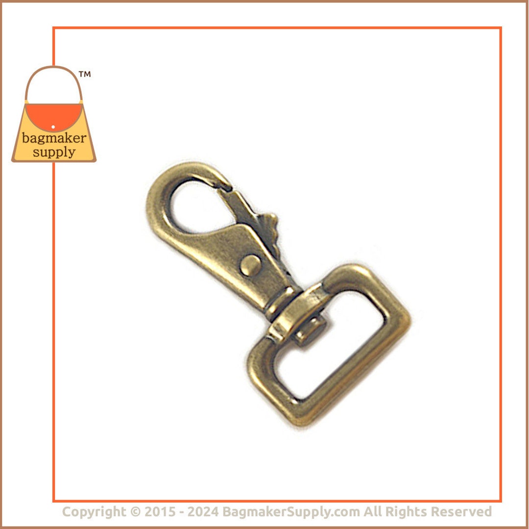 1 Inch Snap Hook, Light Antique Brass Finish, 25 Mm Swivel Lobster Claw ...