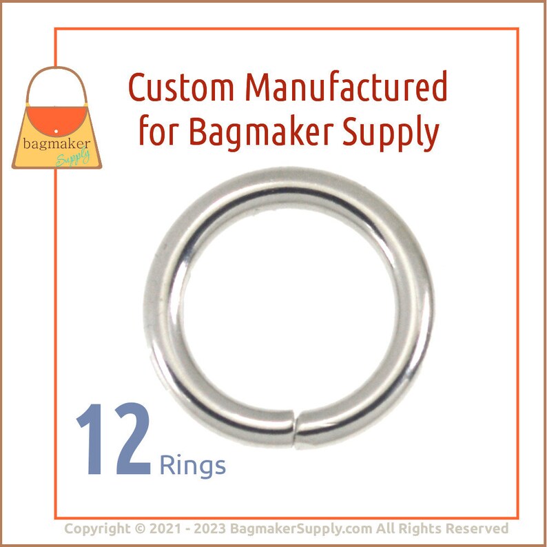 1/2 Inch O Ring Nickel Finish 12 Pieces 2.75 Mm Gauge .5 - Etsy