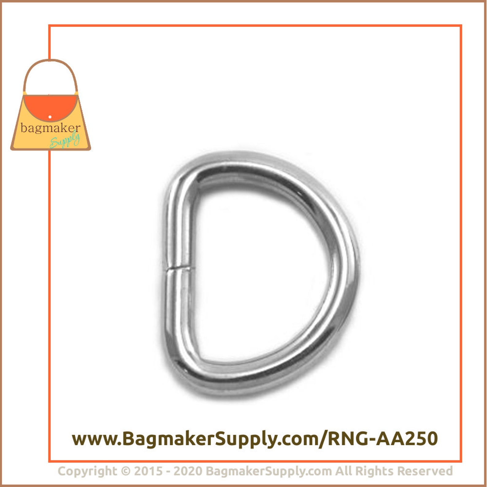 1 Inch D Ring Welded Nickel Finish 4 Pieces 25 Mm Heavy | Etsy