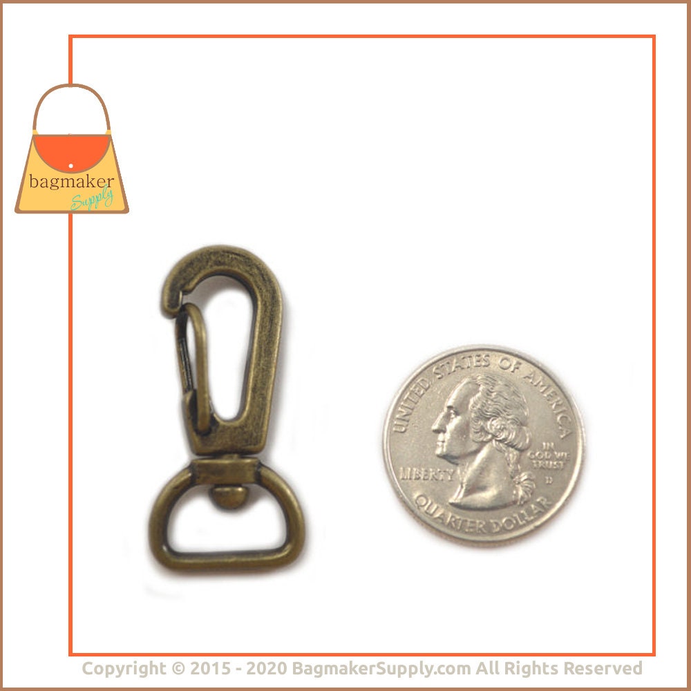 1/2 Inch Snap Hook Antique Brass Finish 2 Pieces Swivel | Etsy