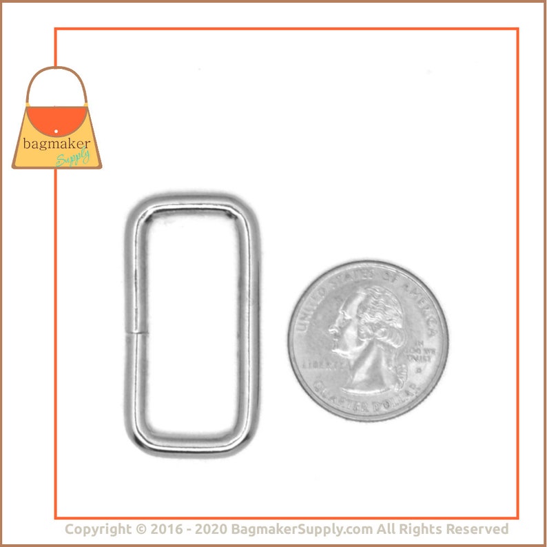 1-1/4 Inch Rectangle Ring 3.75 mm Gauge Nickel Finish 6 | Etsy