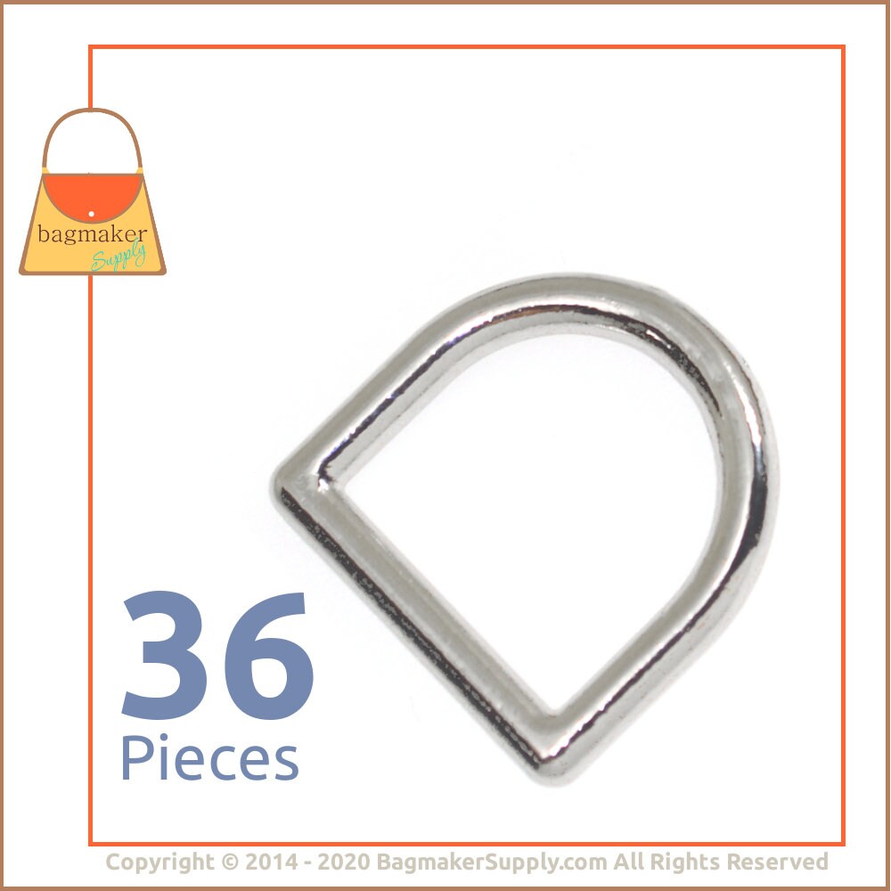 3/4 Inch Cast D Ring Nickel Finish 36 Pieces .75 Inch 19 mm | Etsy