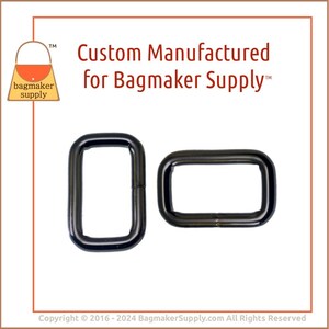 1 Inch Rectangle Ring, Deluxe Black Nickel / Gunmetal Finish, 6 Pack, 4 ...