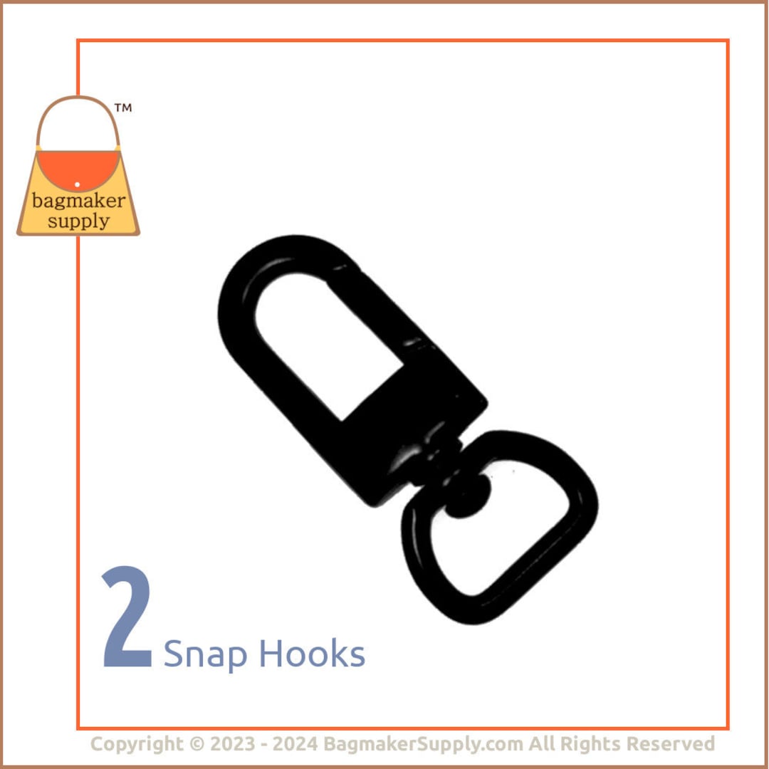 1/2 Inch Swivel Snap Hook, Matte Black Finish, 2 Pack, 13 Mm Modern ...