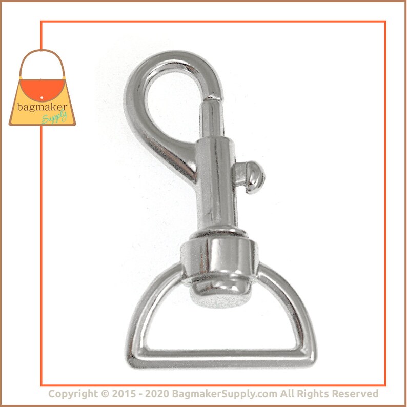 1 Inch Snap Hook Nickel Finish 2 Pieces Bolt Style Swivel - Etsy