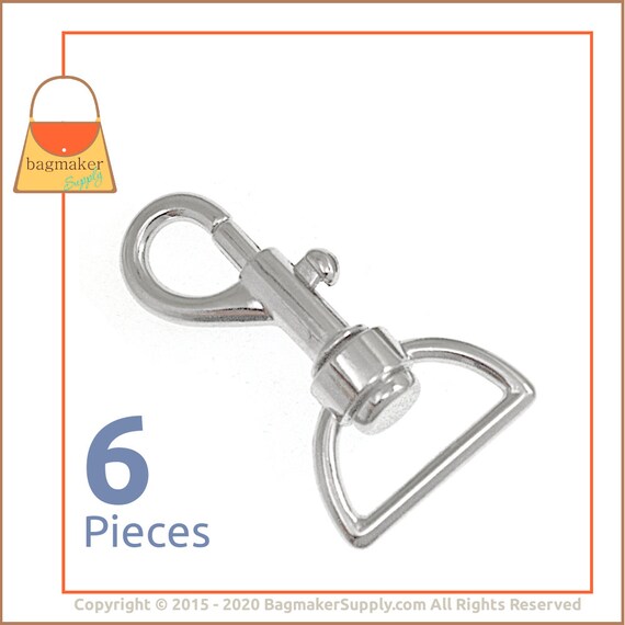 1 Inch Bolt Style Swivel Snap Hook Nickel Finish 6 Pieces | Etsy