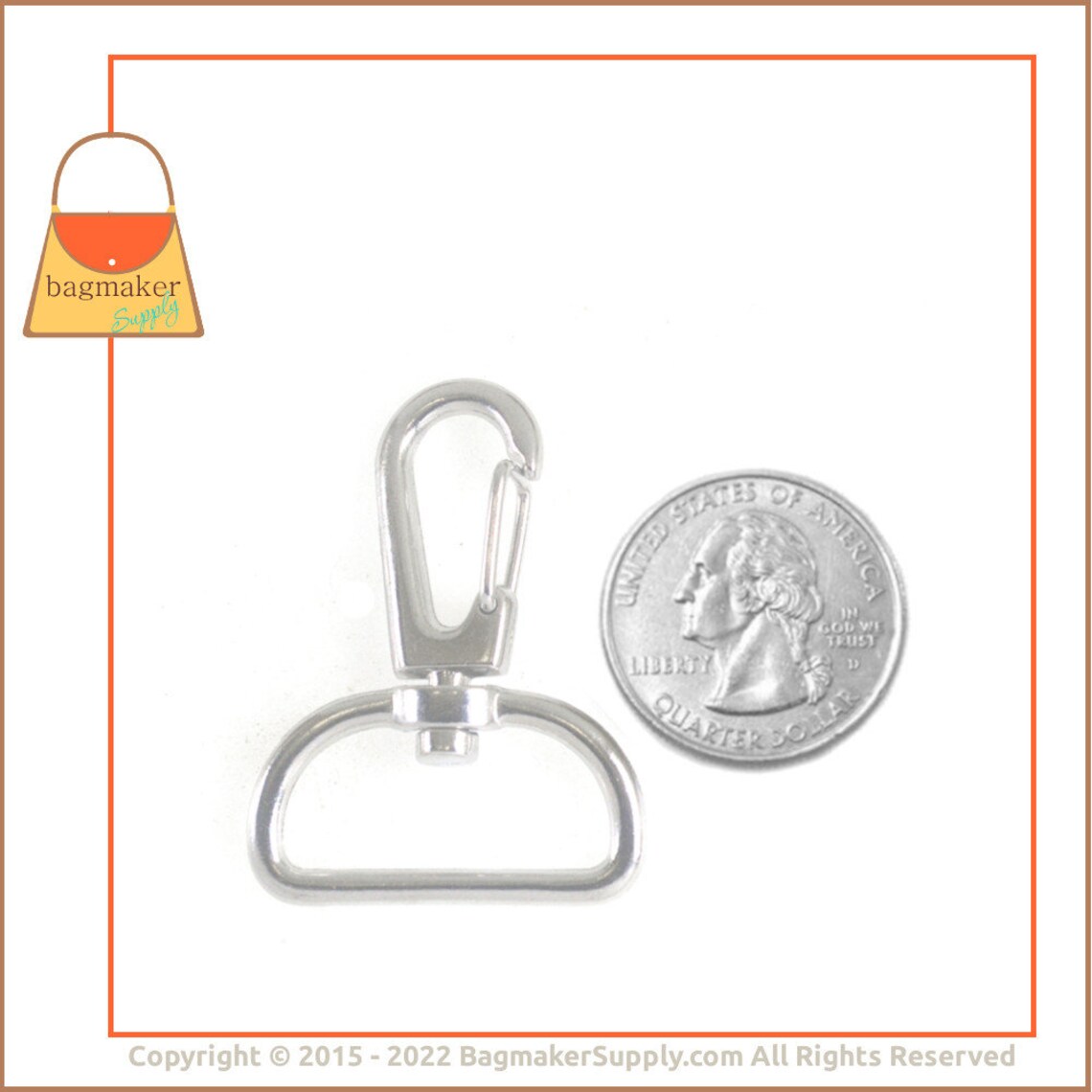 1 Inch Swivel Snap Hook Nickel Finish 6 Pieces 25 Mm Spring - Etsy