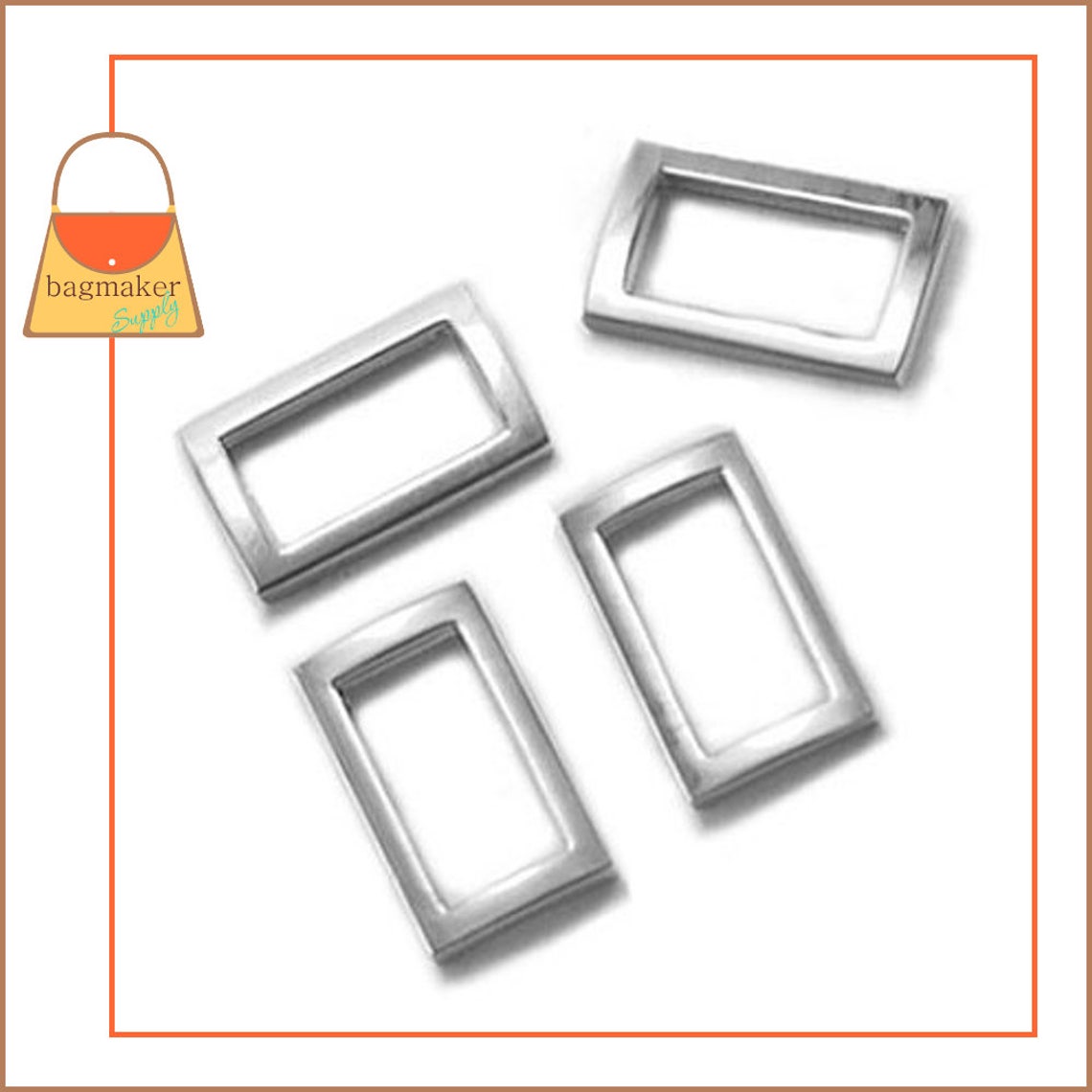 3/4 Inch Rectangle Ring Nickel Finish 2 Pieces .75 Inch | Etsy