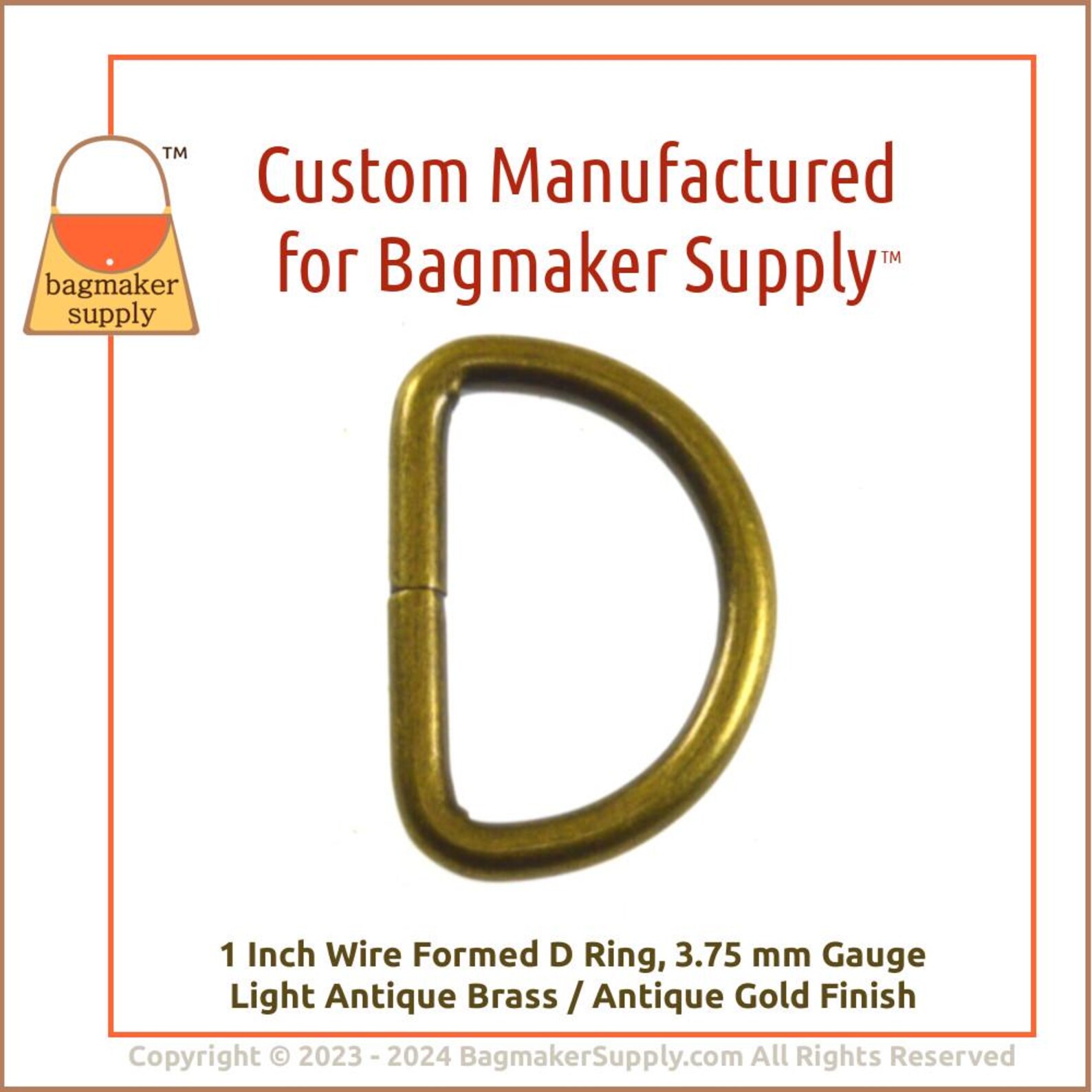 1 Inch D Ring Light Antique Brass Finish, 18 Pack, 3.75 Mm Gauge Wire ...