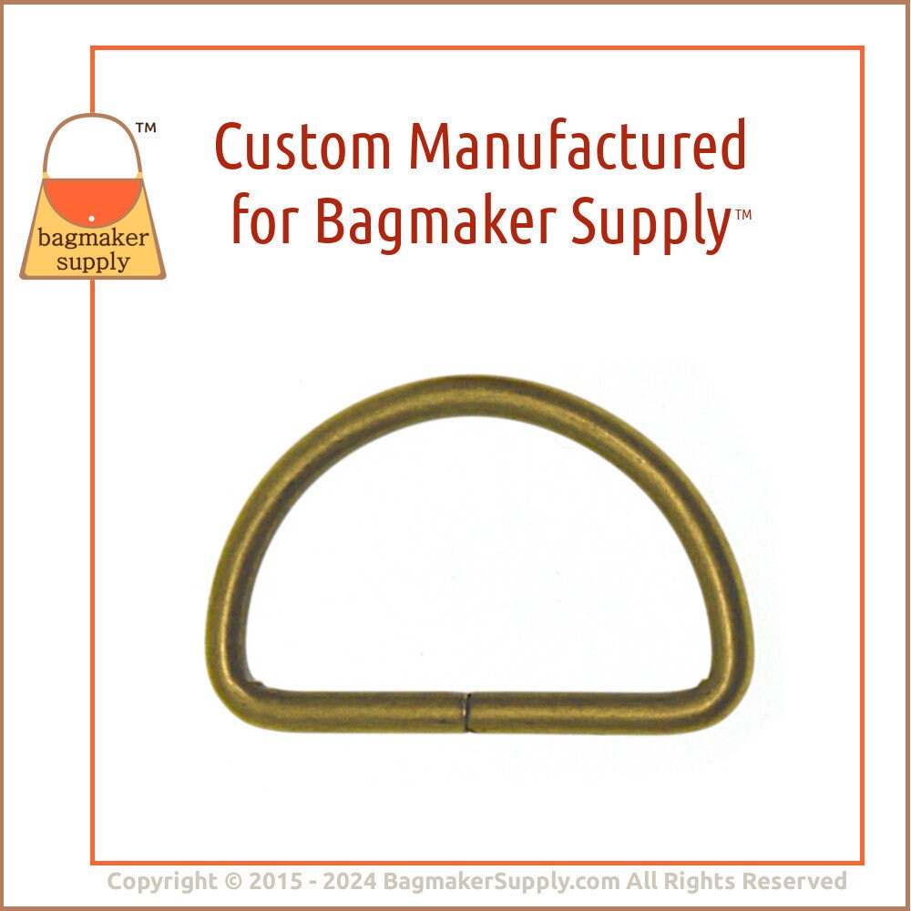 1-1/2 Inch D Ring, Light Antique Brass / Antique Gold Finish, 18 Pack ...