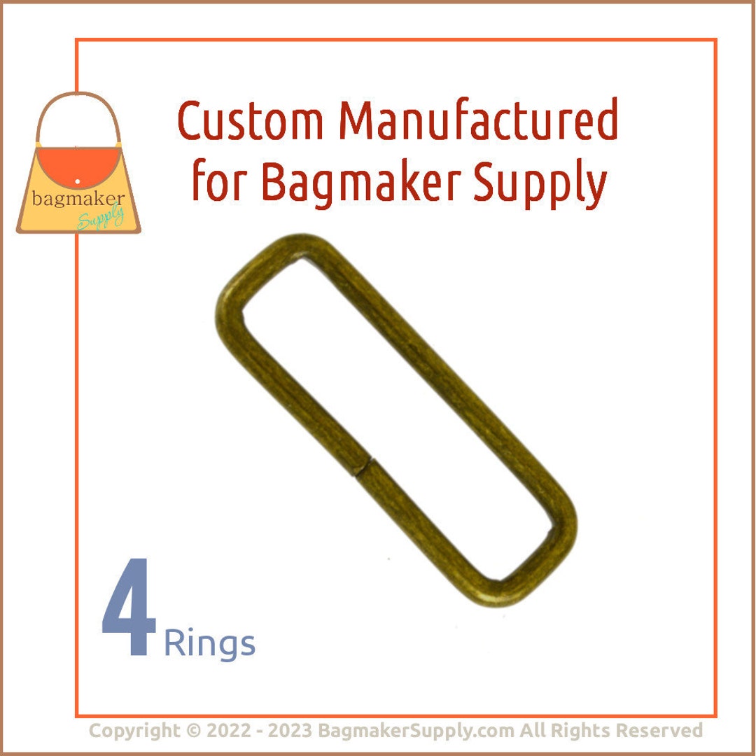 2 Inch Rectangle Ring, Antique Brass / Bronze Finish, 4 Pieces, 51 Mm ...