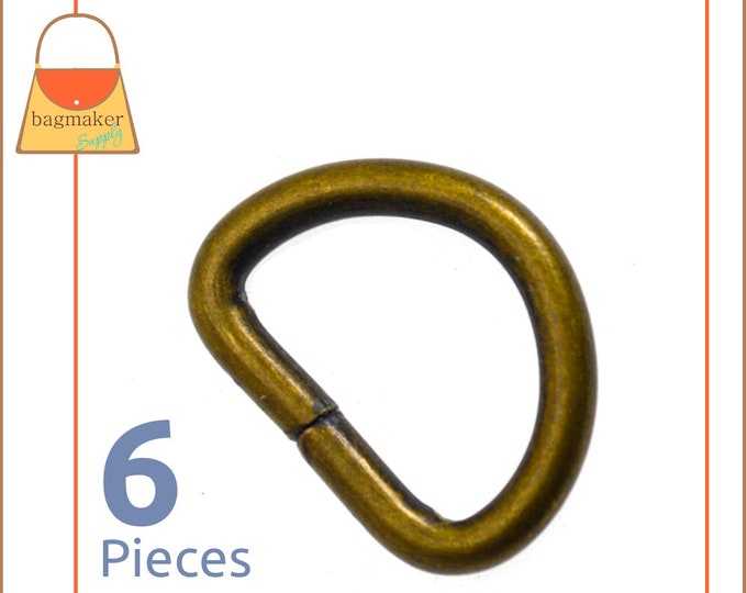 3/4 Inch D Rings Antique Brass Finish 6 Pieces Handbag - Etsy