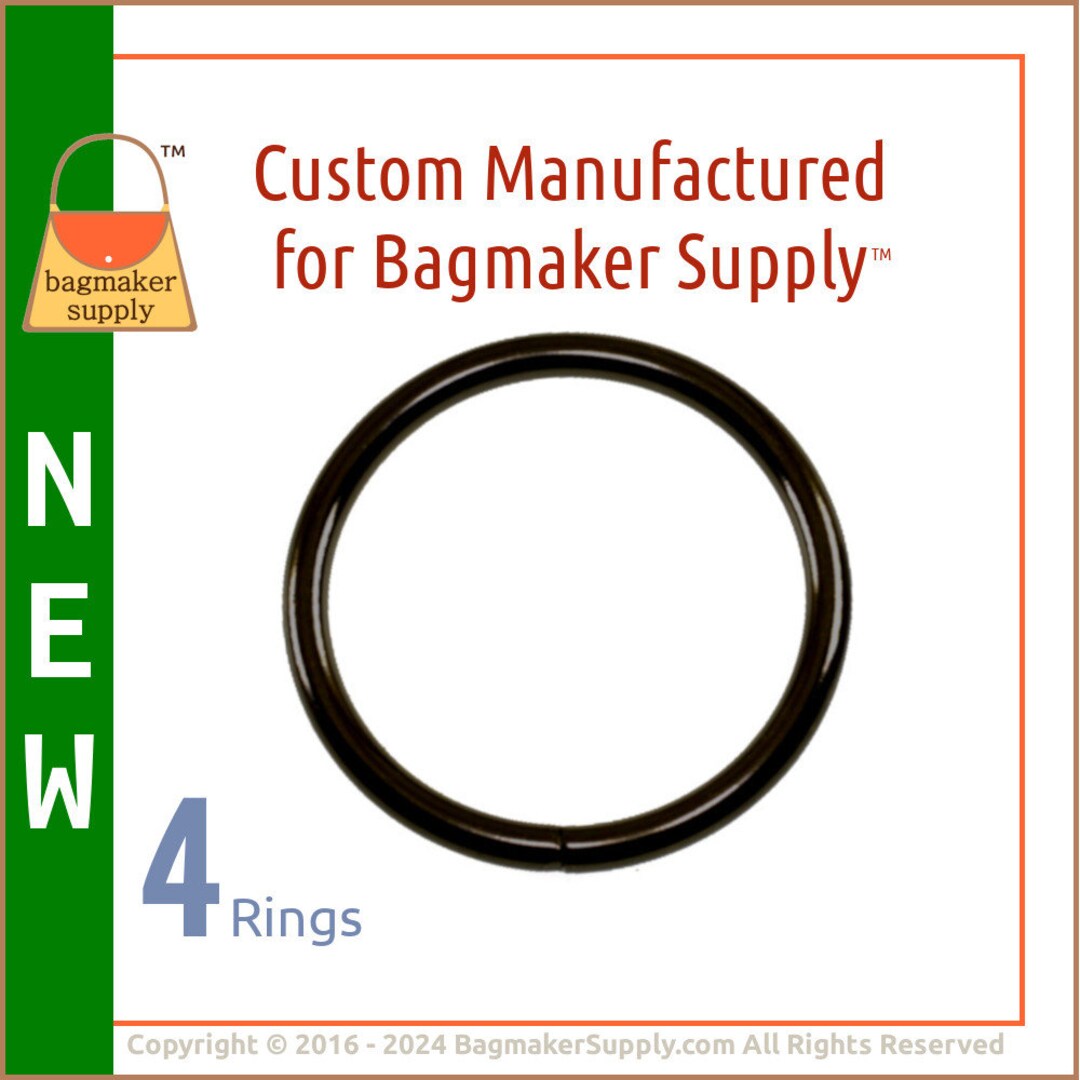 2 Inch O Ring, Black Nickel / Gunmetal Finish, 4 Piece Package, 5 Mm ...