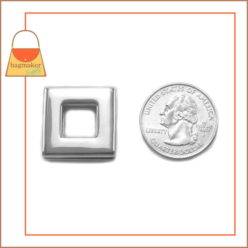 3/8 Inch Square Screw Back Eyelet Nickel Finish 18 Sets | Etsy