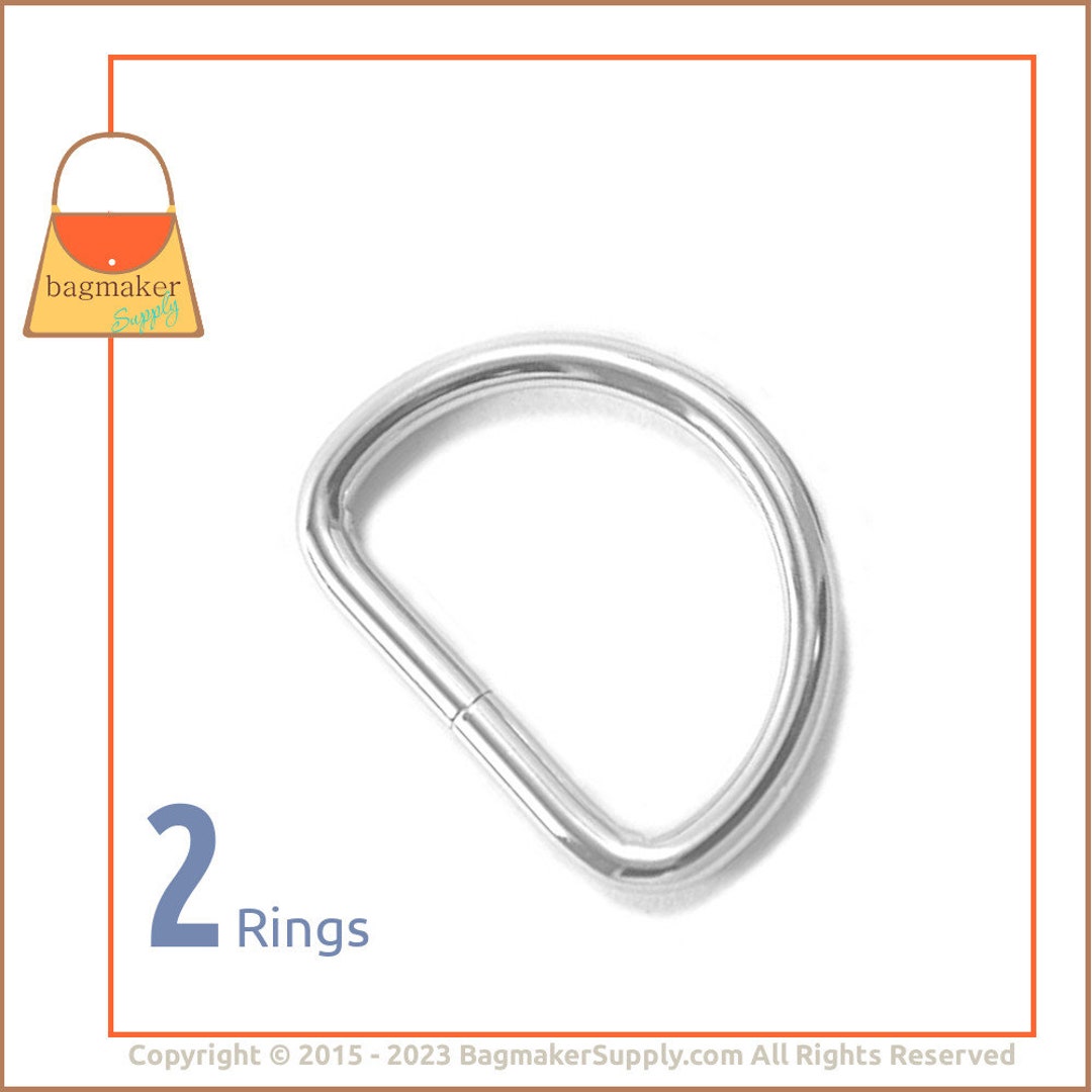 1-1/2 Inch D Ring Nickel Finish 2 Pieces 38 Mm D-ring 4.8 - Etsy