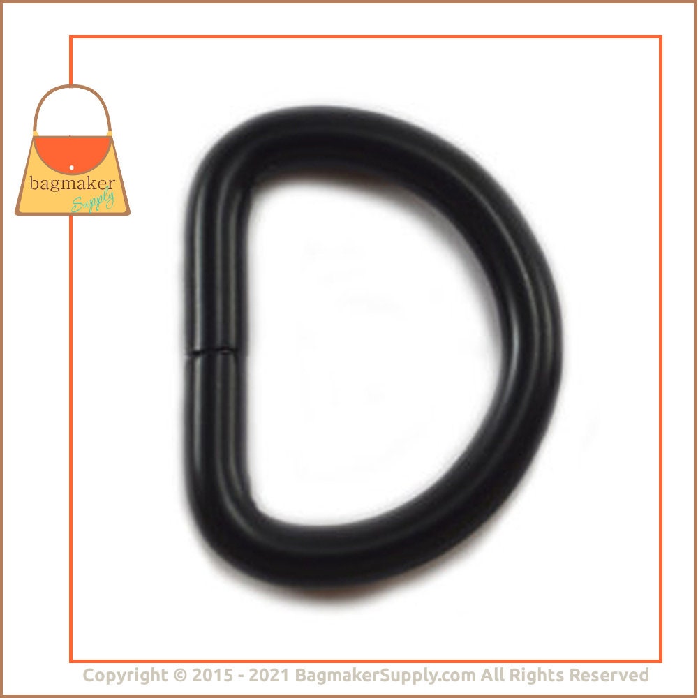 1 Inch D Ring Black Satin Finish 6 Pieces 4.8 mm Gauge 25 | Etsy