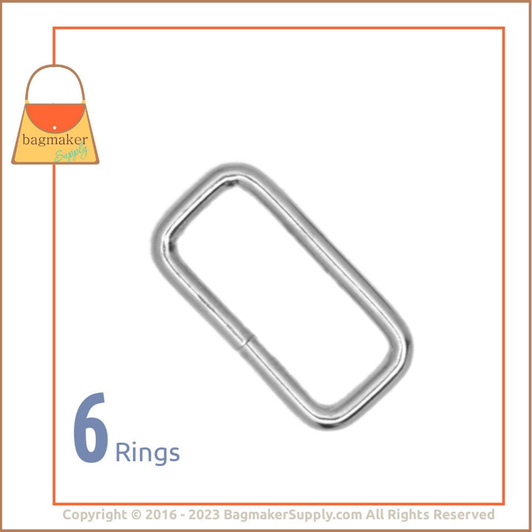 1-1/4 Inch Rectangle Ring 3.75 Mm Gauge Nickel Finish 6 - Etsy