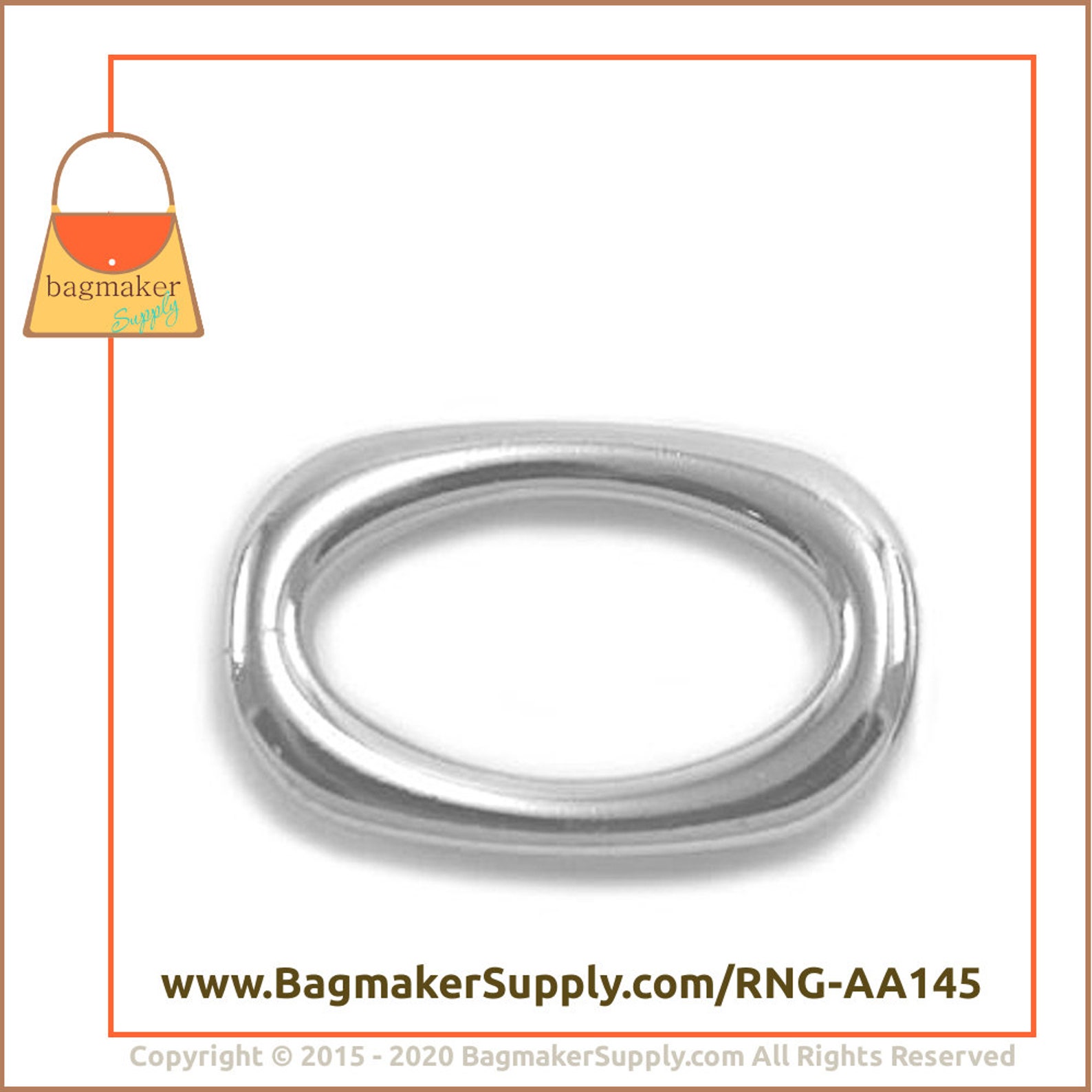 1 Inch Squared Oval O Ring Nickel Finish 6 Pieces 25 Mm - Etsy