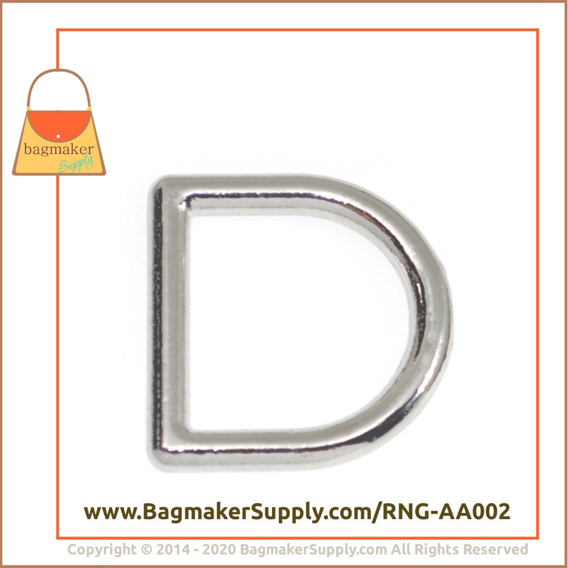 3/4 Inch Cast D Ring Nickel Finish 36 Pieces .75 Inch 19 Mm | Etsy