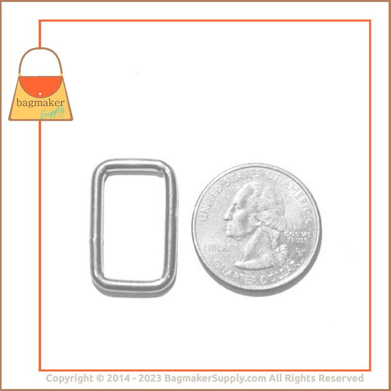 3/4 Inch Rectangle Loop Nickel Finish 36 Pieces 19 Mm - Etsy