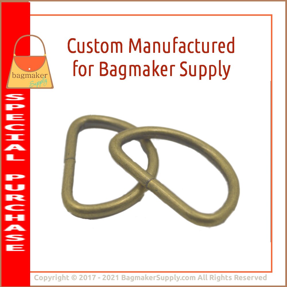 1-1/4 Inch D Ring Antique Gold / Light Antique Brass Finish | Etsy