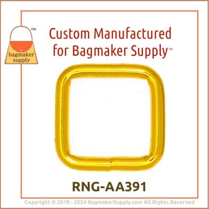 1/2 Inch Square Ring, Deluxe Gold Finish, 4 Pack, .5 Inch 13 Mm ...