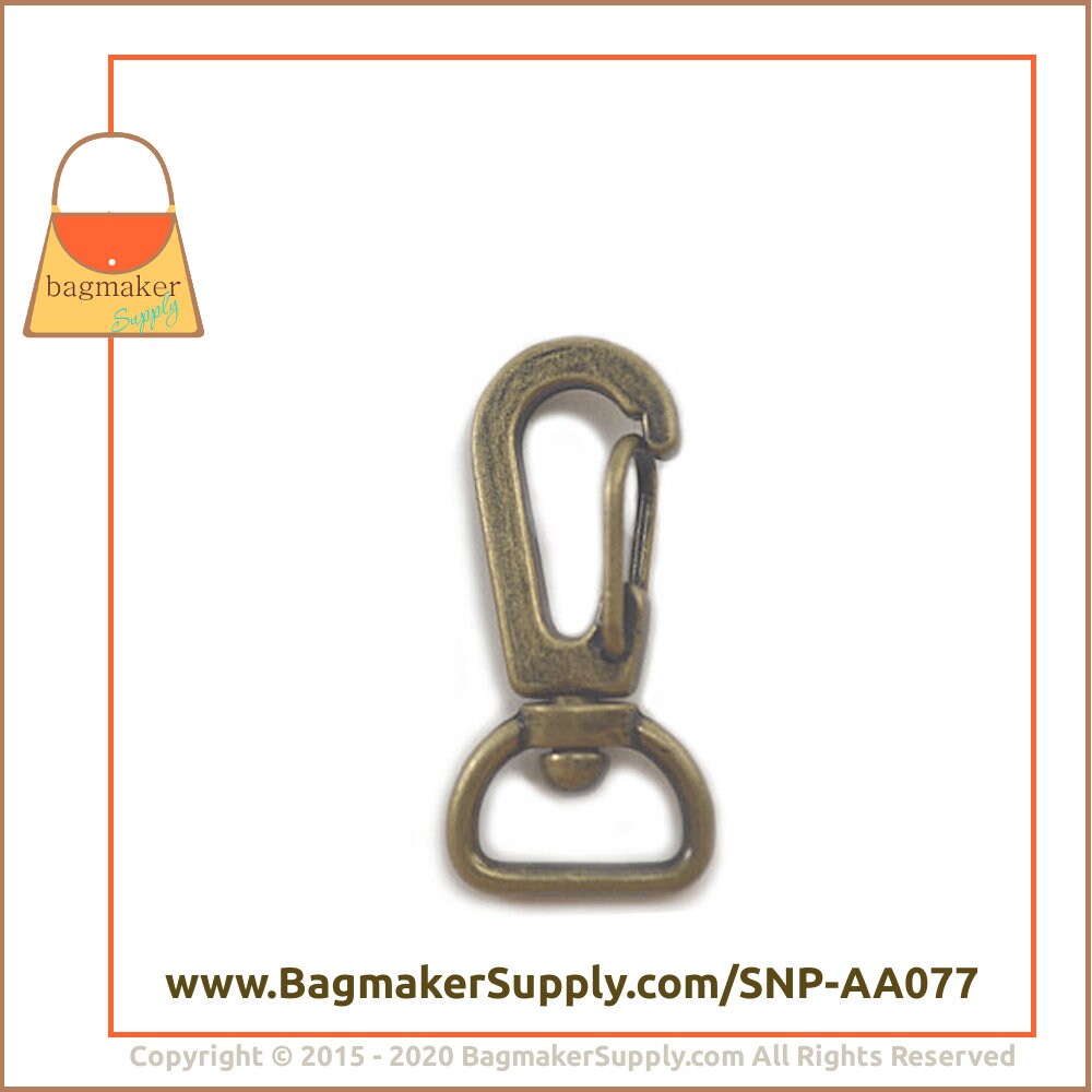 1/2 Inch Snap Hook Antique Brass Finish 2 Pieces Swivel | Etsy