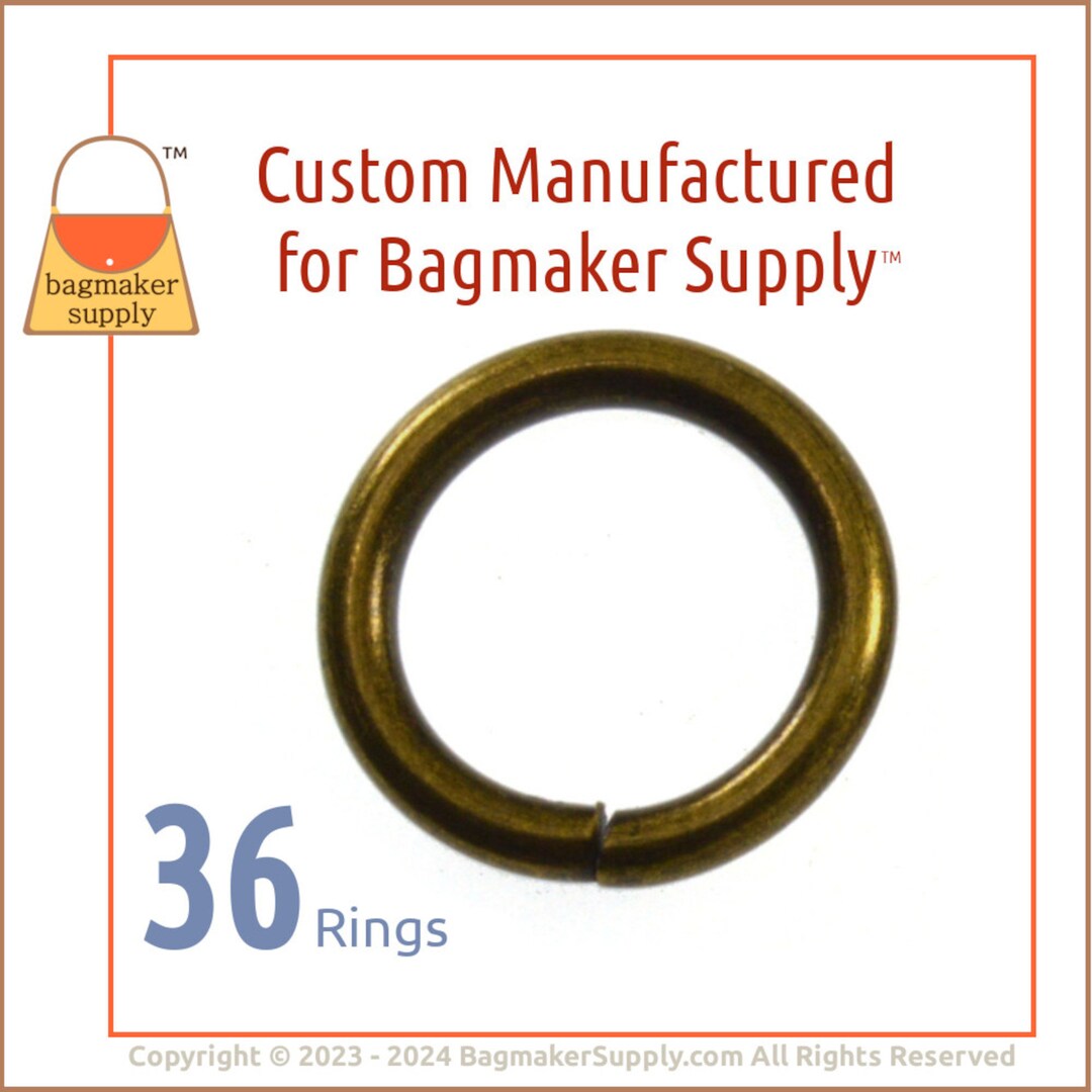 5/8 Inch O Ring Antique Brass / Bronze Finish, 36 Pieces, 3 Mm Gauge 16 ...