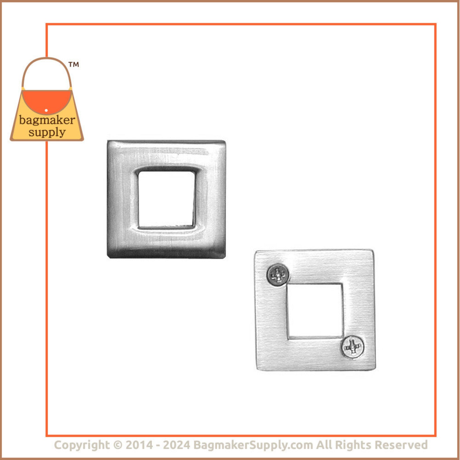 3/8 Inch Square Screw Back Eyelet, Nickel Finish, 18 Eyelets, .375 Inch ...