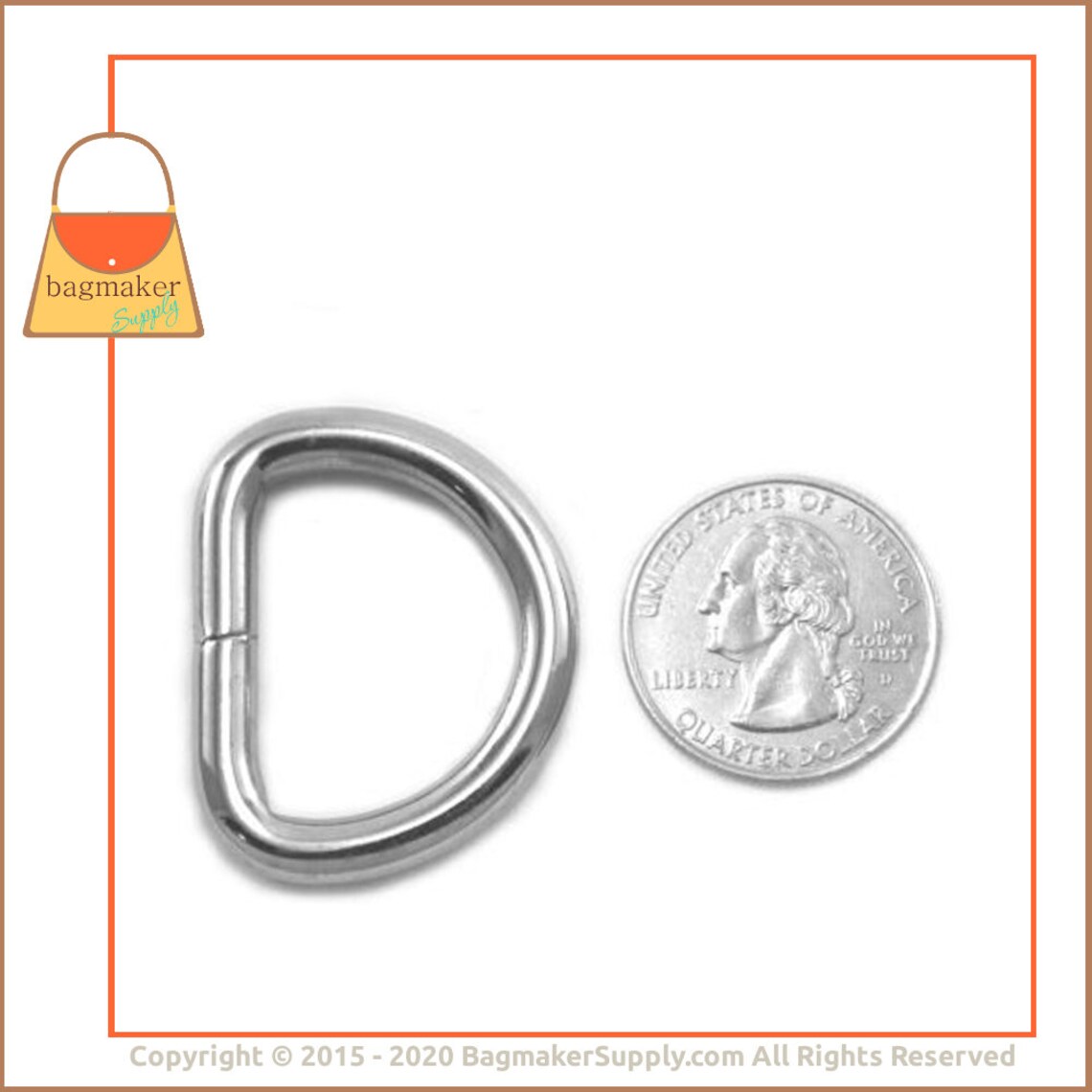 1 Inch D Ring Welded Nickel Finish 4 Pieces 25 Mm Heavy | Etsy