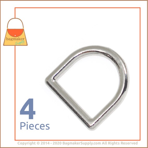 3/4 Inch D Ring Nickel Finish 4 Pieces .75 Inch 19 Mm Cast | Etsy