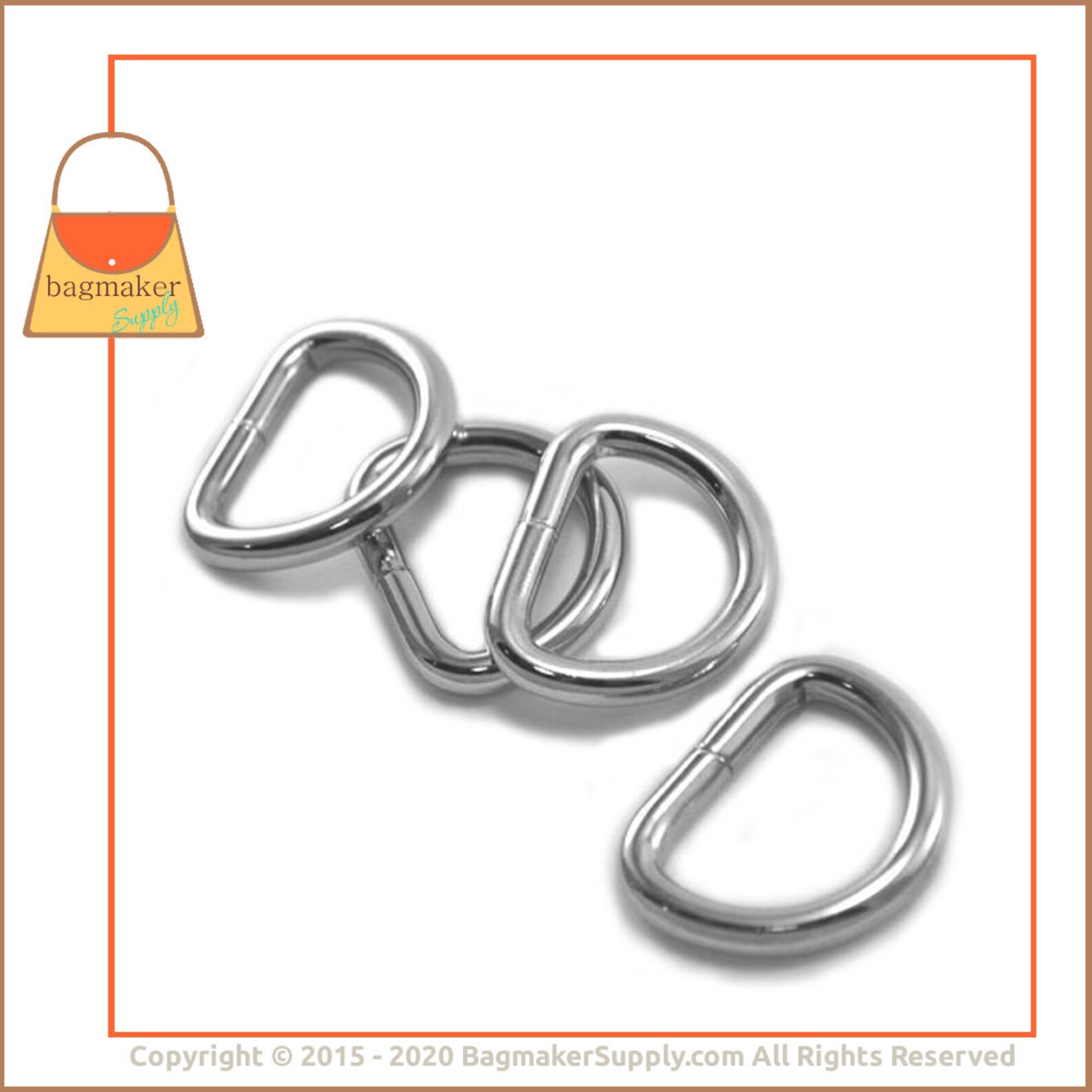 1 Inch D Ring Welded Nickel Finish 4 Pieces 25 Mm Heavy | Etsy