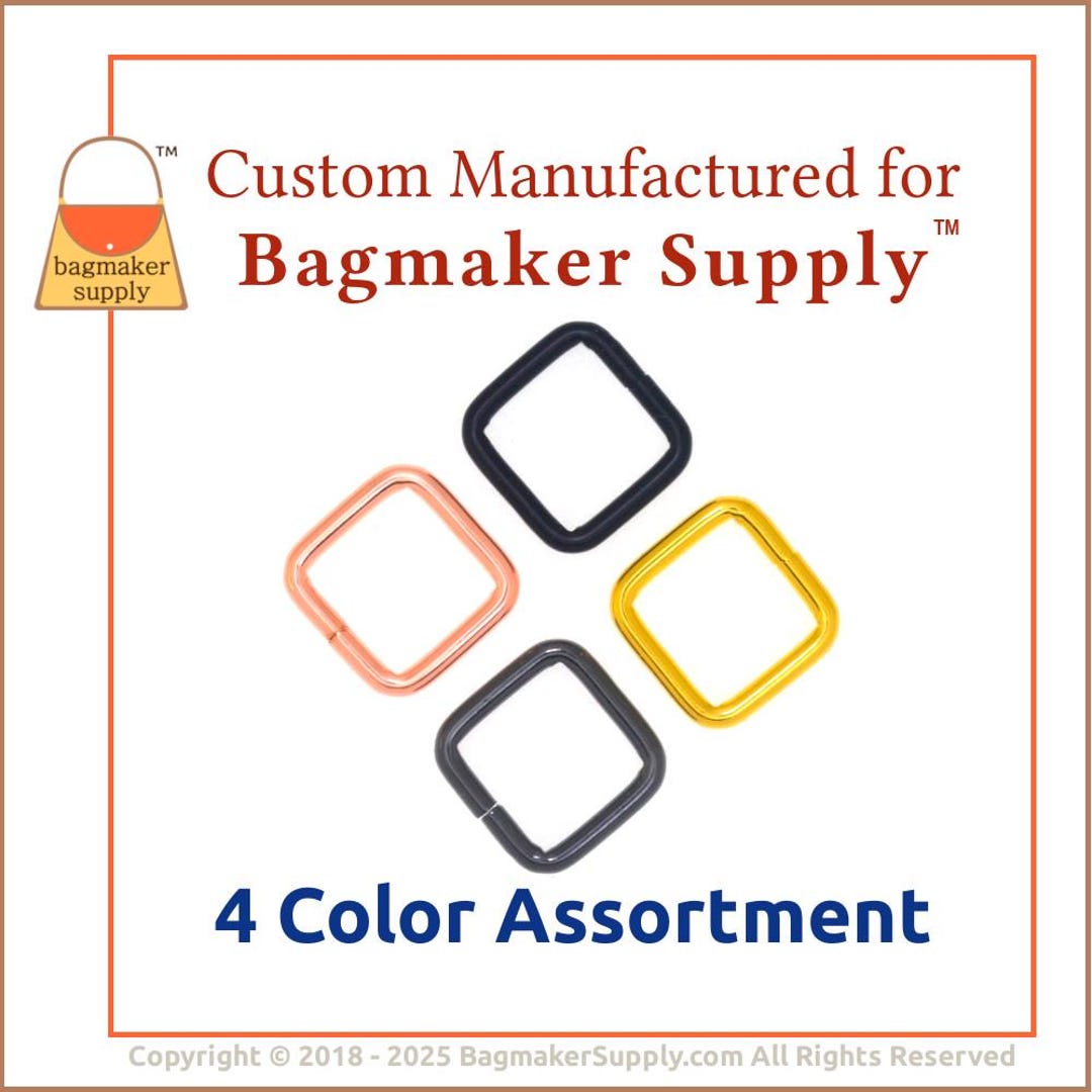 1/2 Inch Square Ring, 4 Color (deluxe Finish) Assortment Sample Pack, 4 ...