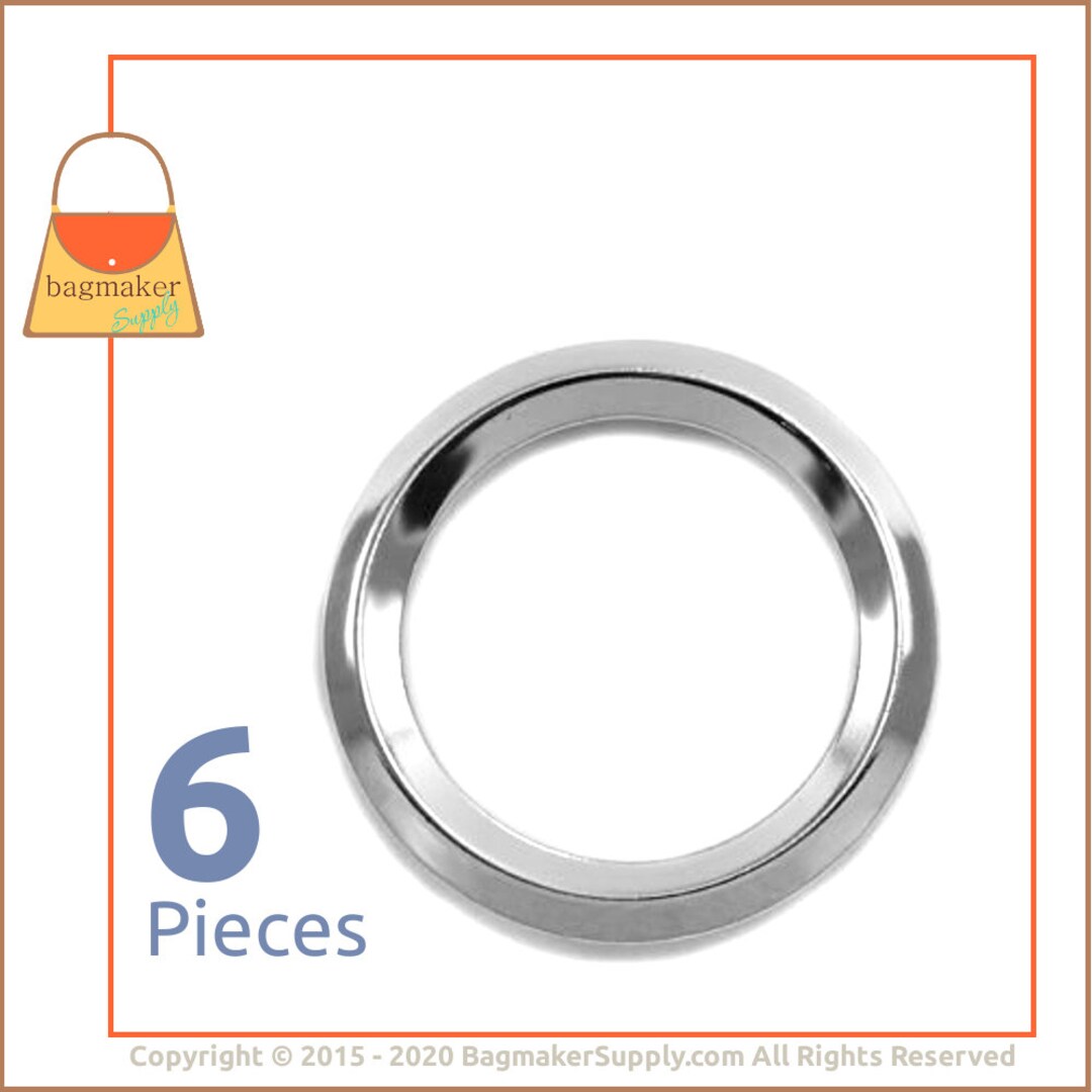 1-1/2 Inch Beveled Edge O Ring Cast Shiny Nickel Finish 6 - Etsy