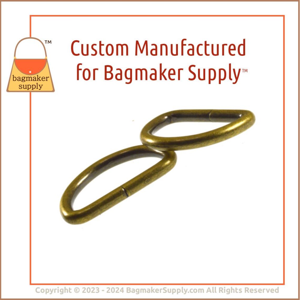 1 Inch D Ring Light Antique Brass Finish, 18 Pack, 3.75 Mm Gauge Wire ...