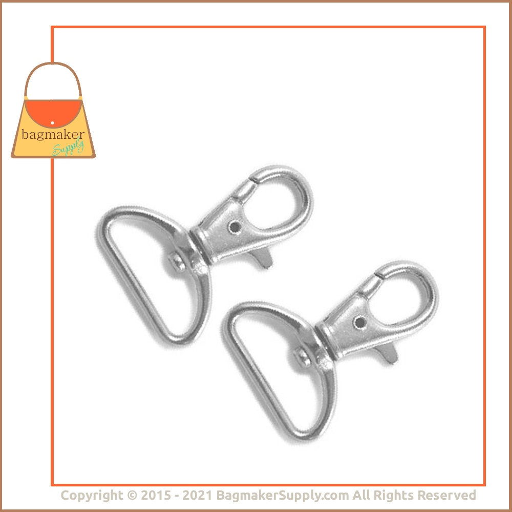 1 Inch Swivel Snap Hook Lobster Claw Nickel Finish 18 | Etsy