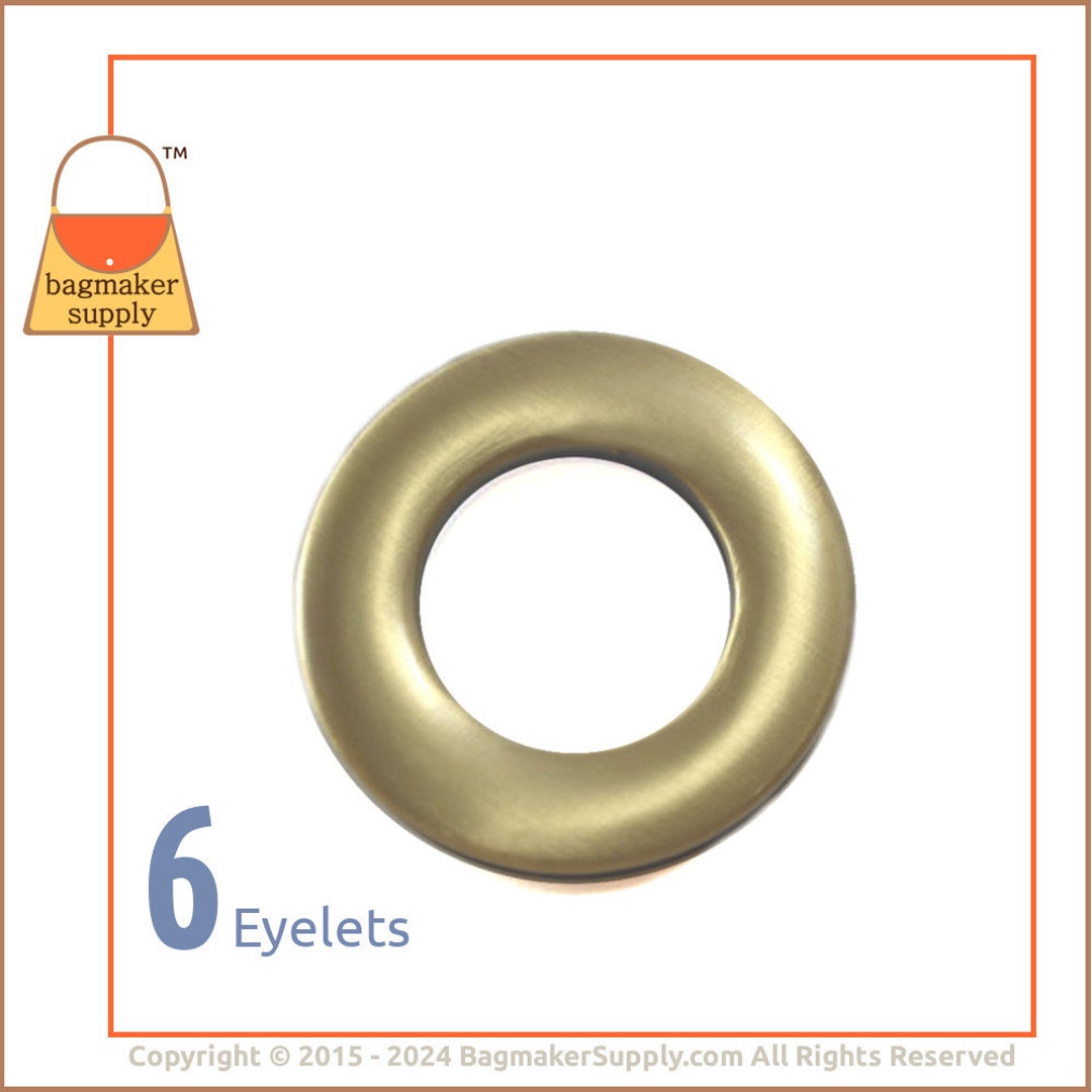 7/8 Inch Round Screw Back Eyelet, Antique Gold / Light Antique Brass ...