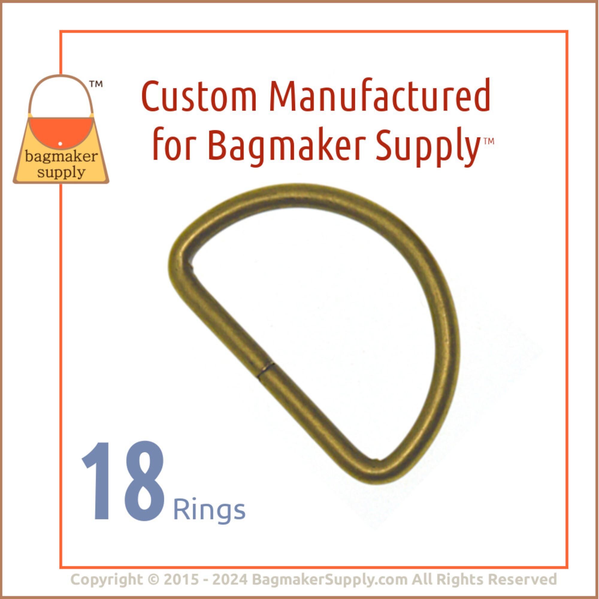 1-1/2 Inch D Ring, Light Antique Brass / Antique Gold Finish, 18 Pack ...
