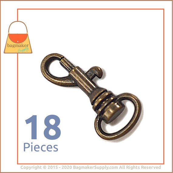 1/2 Inch Bolt Style Swivel Snap Hook Antique Brass / Bronze | Etsy