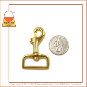 1 Inch Snap Hook, Shiny Brass Finish, 2 Piece Package, 25 Mm Bolt Style ...