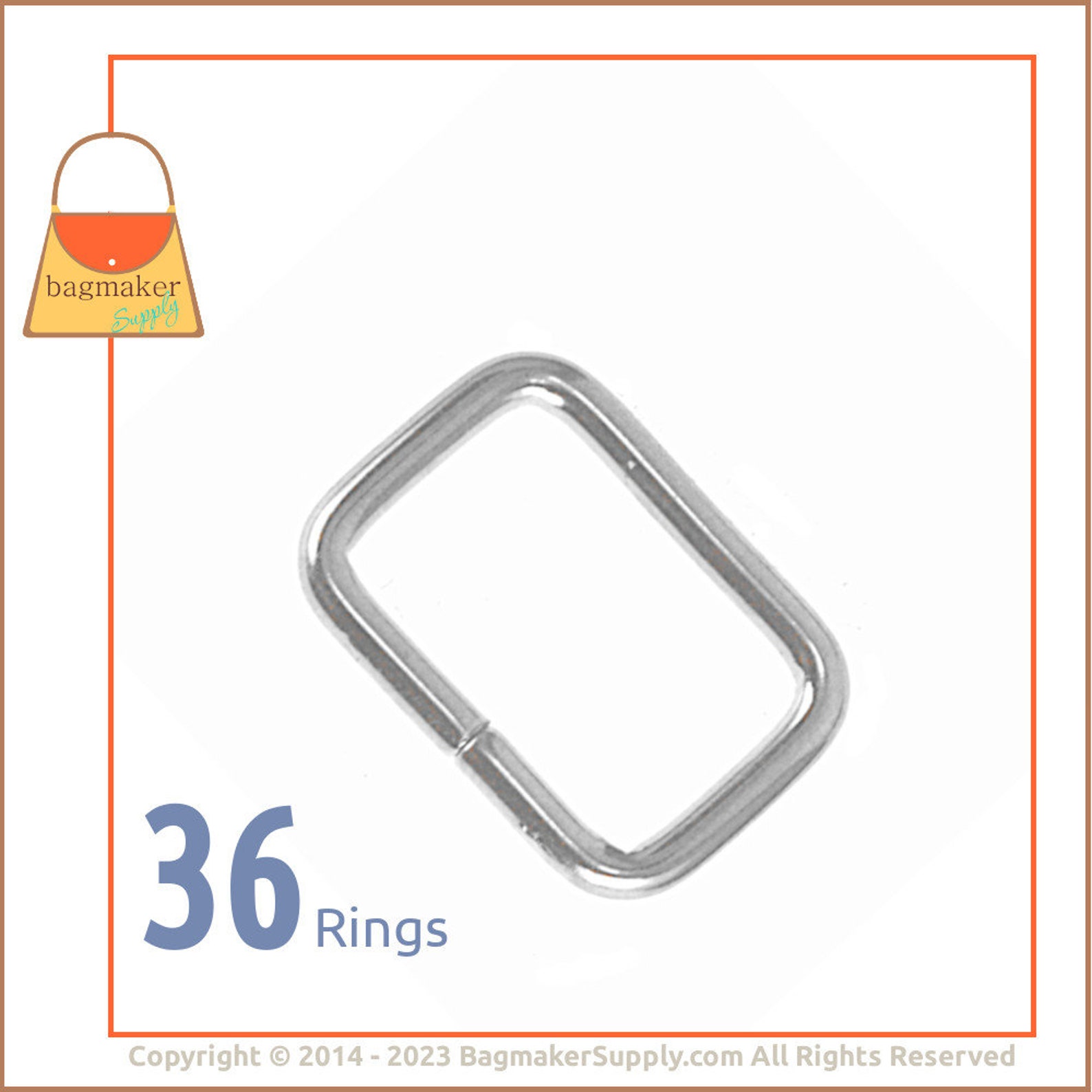 3/4 Inch Rectangle Loop Nickel Finish 36 Pieces 19 Mm - Etsy