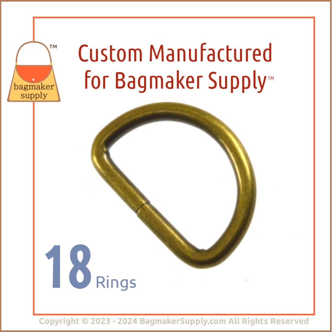 1 Inch D Ring Light Antique Brass Finish, 18 Pack, 3.75 Mm Gauge Wire ...