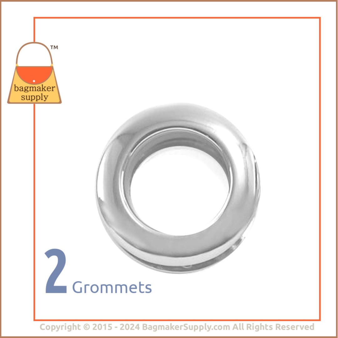 7/8 Inch Snap Together Grommet, Shiny Nickel Finish, 2 22 Mm Force-fit ...