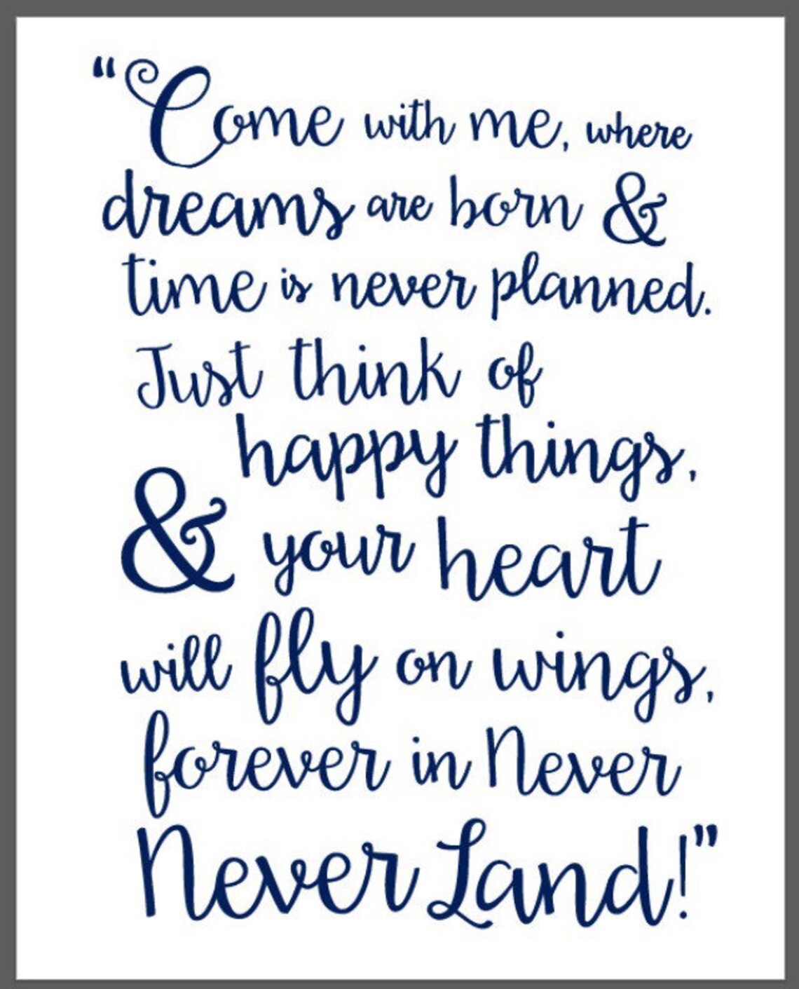 Peter Pan Quote Printable DOWNLOAD | Etsy