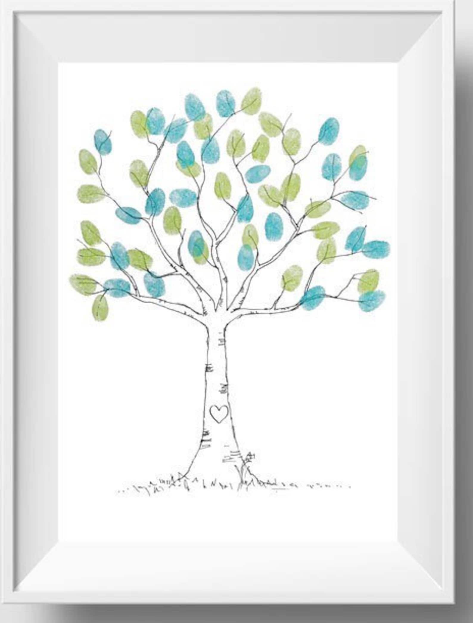 Tree, Finger Print Guest Sign-in, Printable Download - Etsy UK